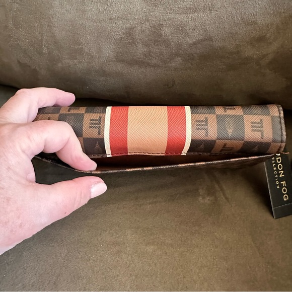 London Fog | Bags | London Fog Cognac Sophia Signature Flap Wallet ...